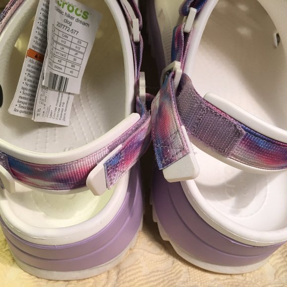 CROCS | Shoes | Nwt Crocs Classic White Purple Hiker Dream Clog Mens 2 ...